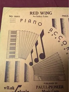 Other | Vintage 1932 Red Wing Sheet Music An Indian Fable Accordion ...